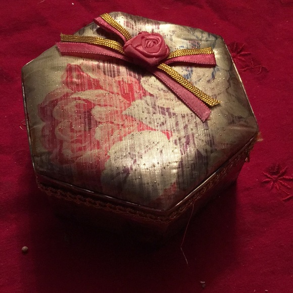 Other | Fabric Gift Box With Gold Brocade On Side | Poshmark